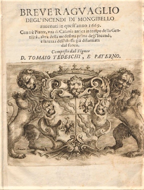 Il frontespizio del libro di Tomaso Tedeschi e Paternò - Il Vulcanico